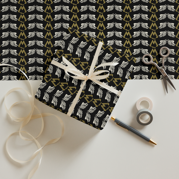 Black Wrapping Paper Sheets With Duplicated Classic MM Iconic Logo ...