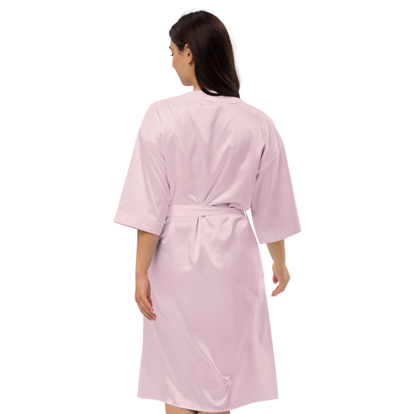 Light Pink Satin Robe With Embroidered Black MM Iconic Logo ...